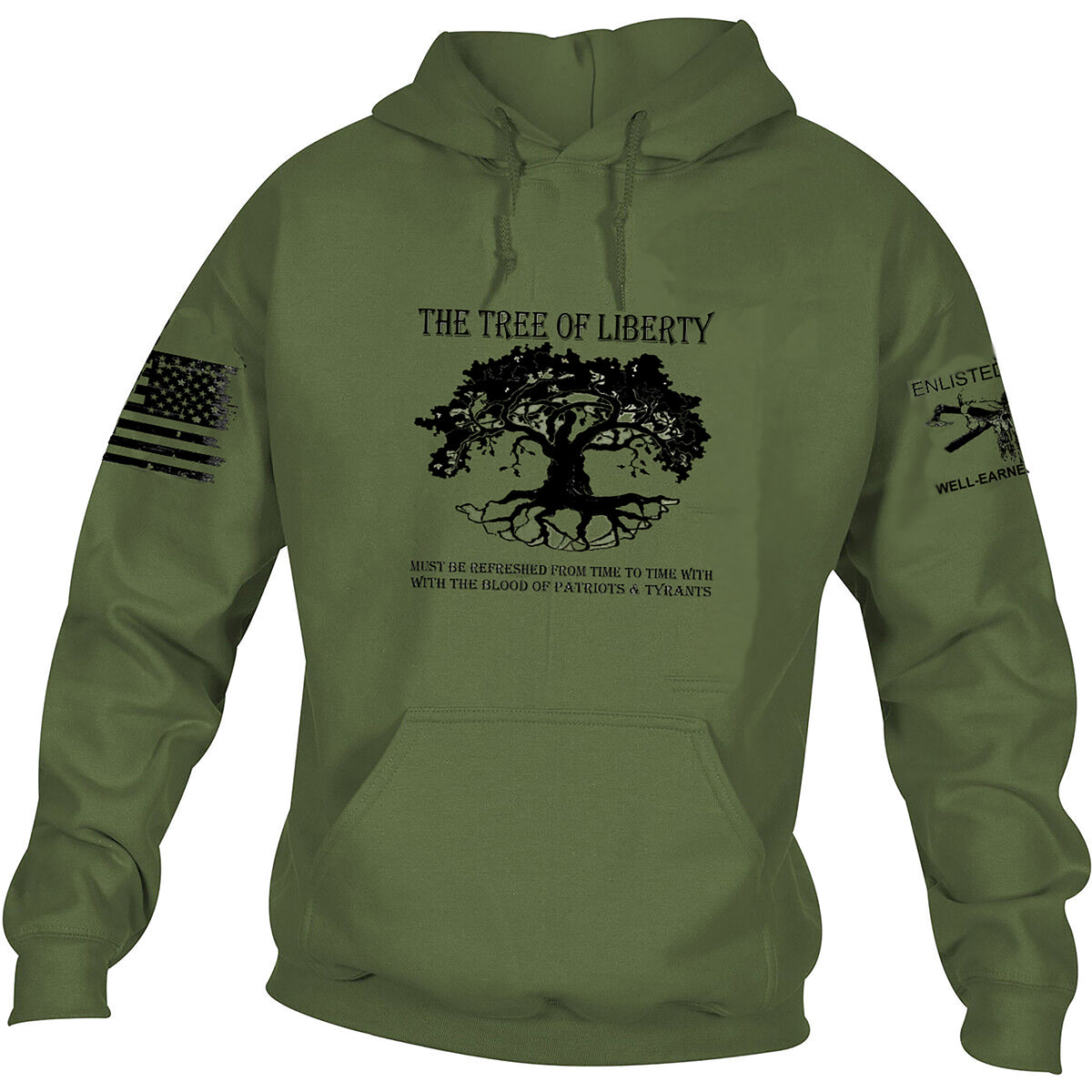 TREE OF LIBERTY, Hoodie, Military Green – Enlisted Ranks